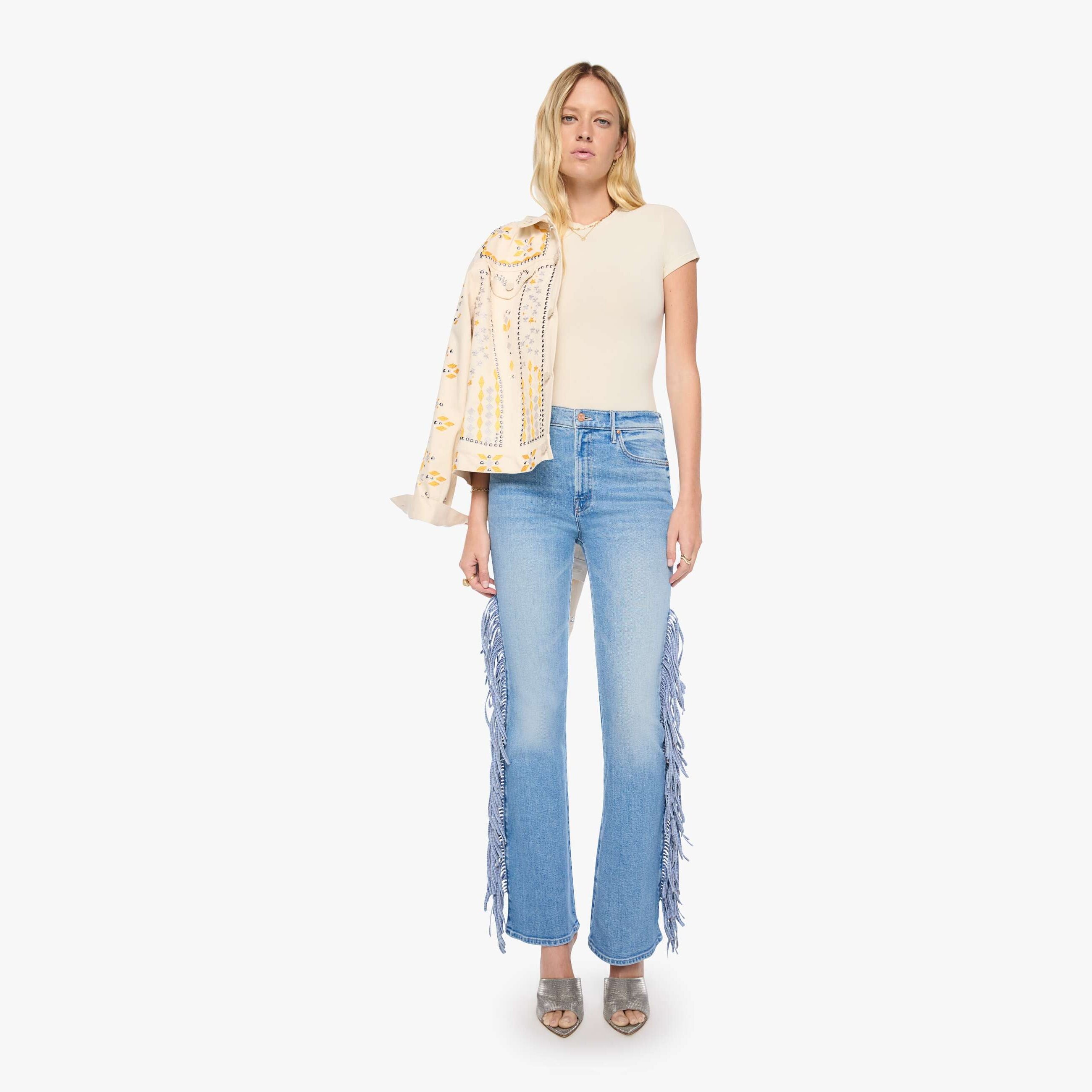MOTHER MOTHER The Fringe Desperado Sneak Saddle Up Jeans